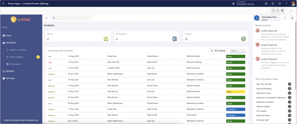 Download V Incident Tracking Power Apps Template 2026