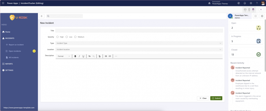 Download V Incident Tracking Power Apps Template 2026